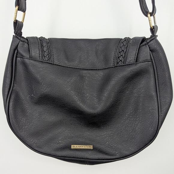 Rampage | Bags | Rampage Black Braided Faux Leather Shoulder Bag Purse ...